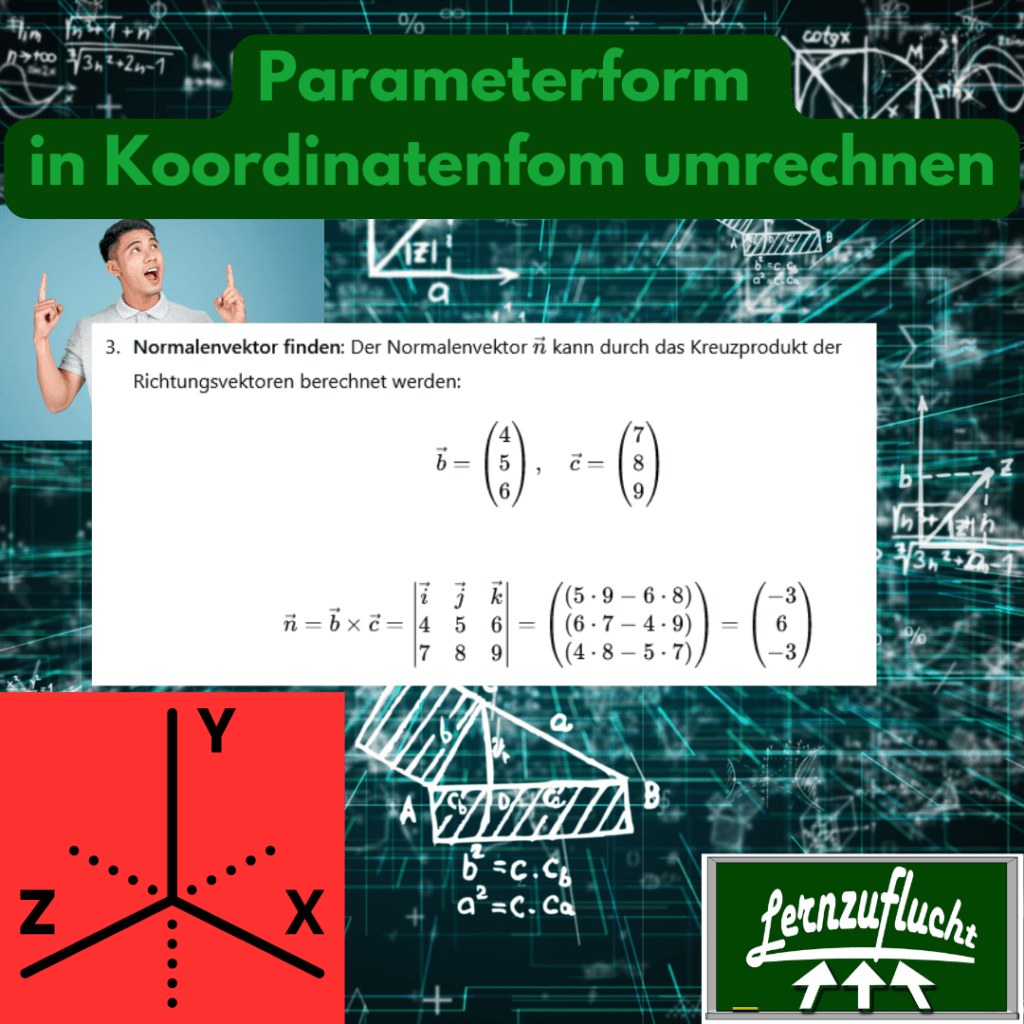 Ebenengleichungen Koordinaten Parameter Normalenform - Lernzuflucht ...